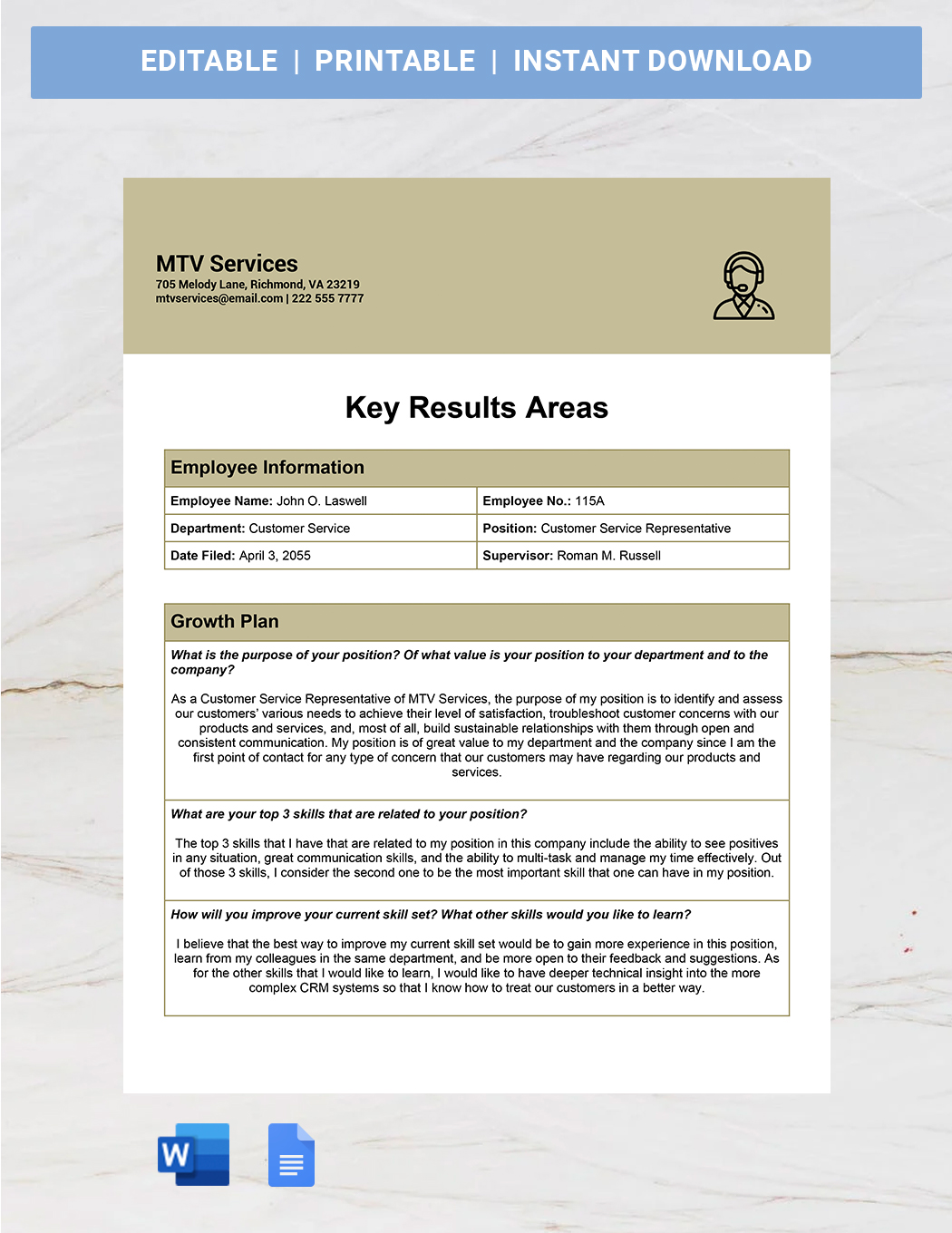 KRA (Key Result Areas) Templates - Design, Free, Download | Template.net