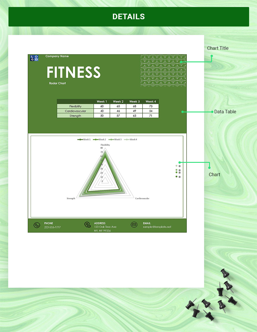 Fitness Radar Chart - Google Sheets, Excel | Template.net