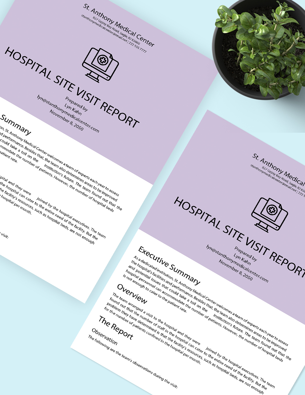 Hospital Site Visit Report Template In Word Google Docs Pages