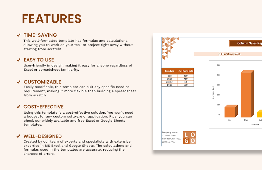 Column Sales Report Chart - Google Sheets, Excel | Template.net