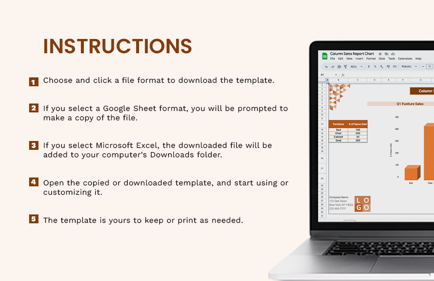 Column Sales Report Chart - Google Sheets, Excel | Template.net