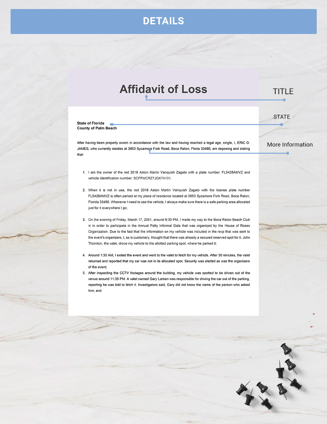 Vehicle Loss Affidavit Template - Google Docs, Word, PDF | Template.net
