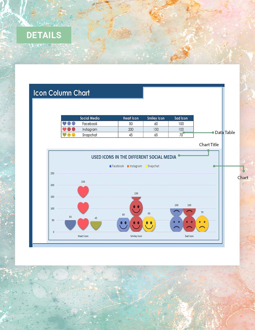Icon Column Chart - Google Sheets, Excel | Template.net