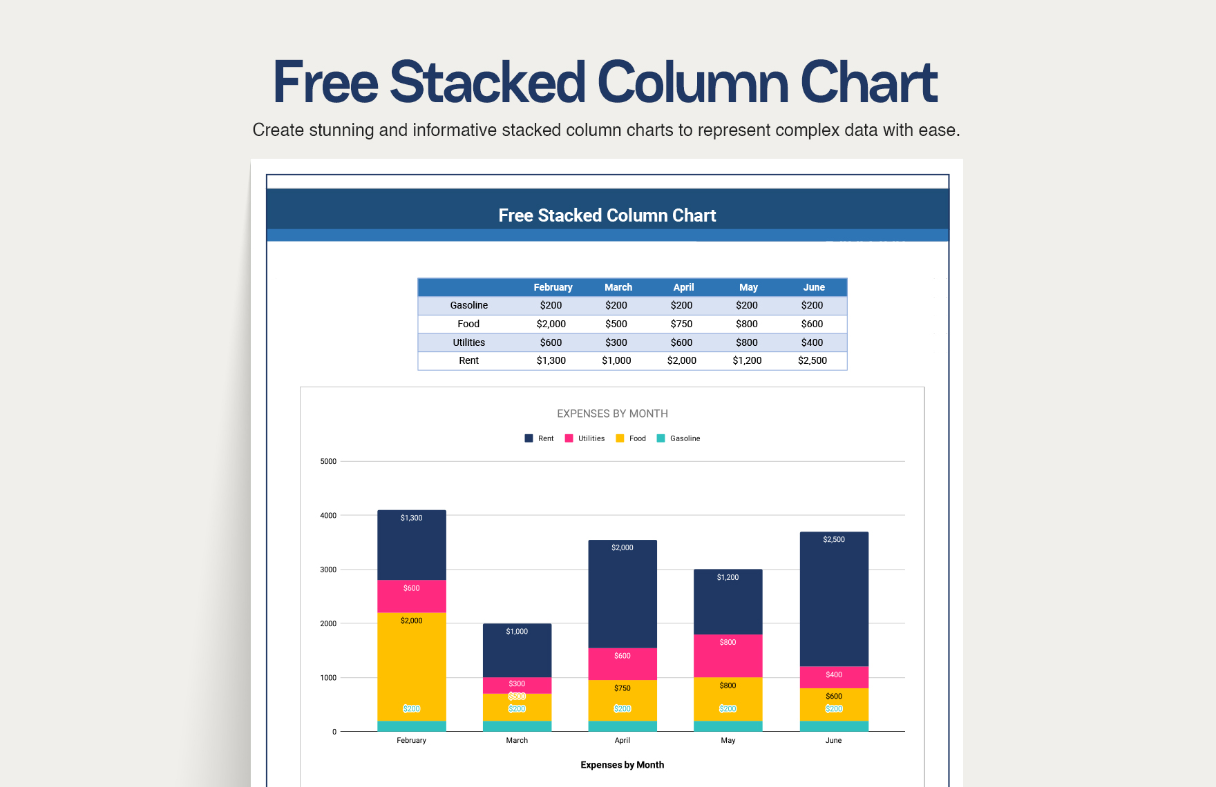 Stacked Column Chart In MS Excel Google Sheets Download