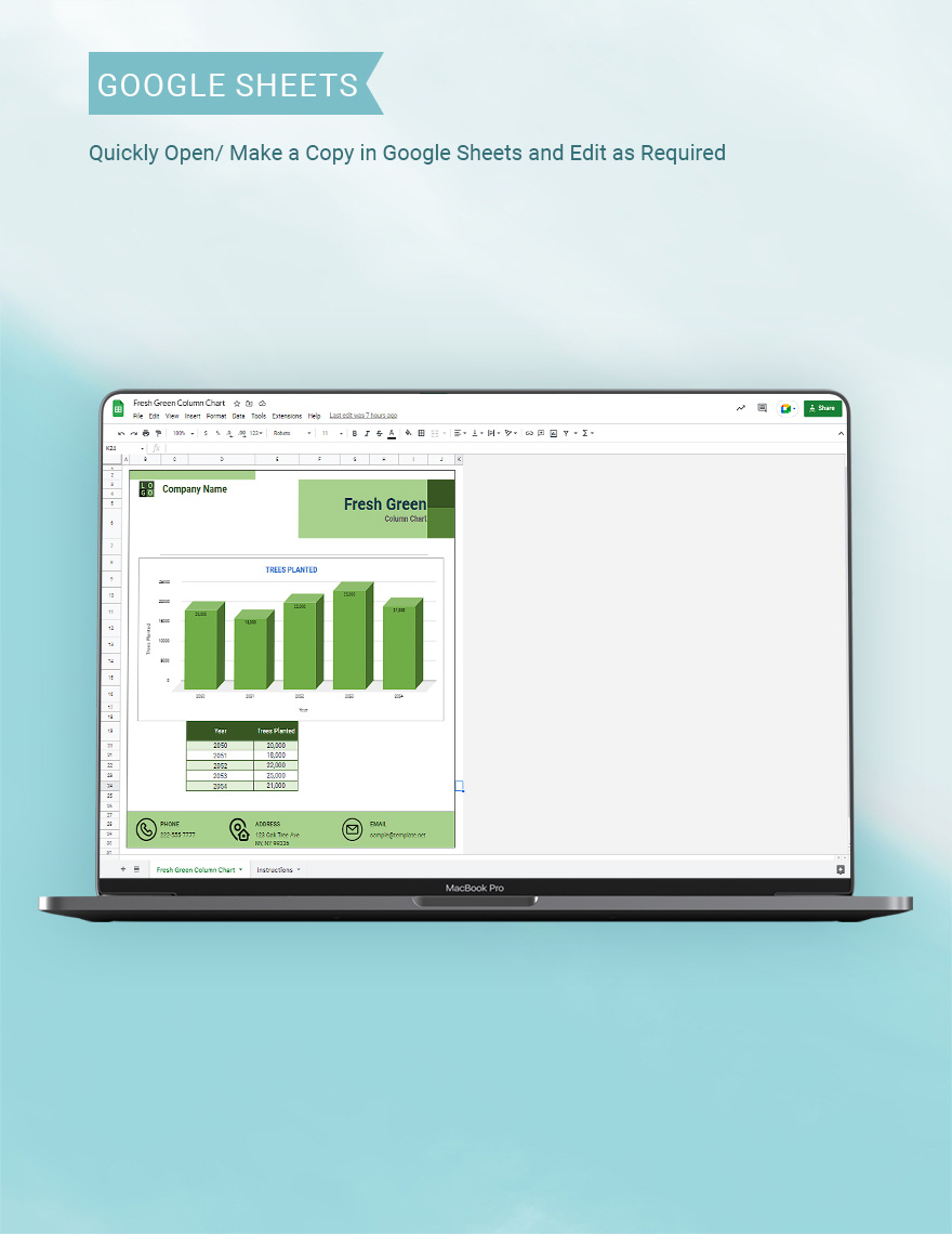 Fresh Green Column Chart - Google Sheets, Excel | Template.net