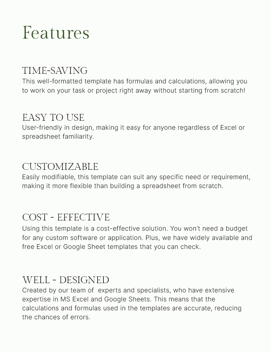 Fresh Green Column Chart - Google Sheets, Excel | Template.net