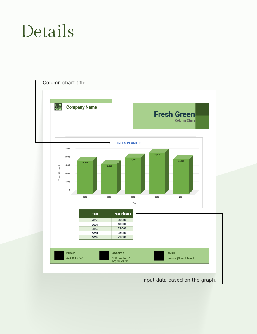 Fresh Green Column Chart - Google Sheets, Excel | Template.net