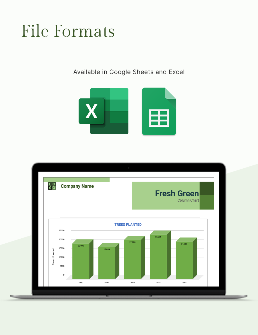 Fresh Green Column Chart - Google Sheets, Excel | Template.net