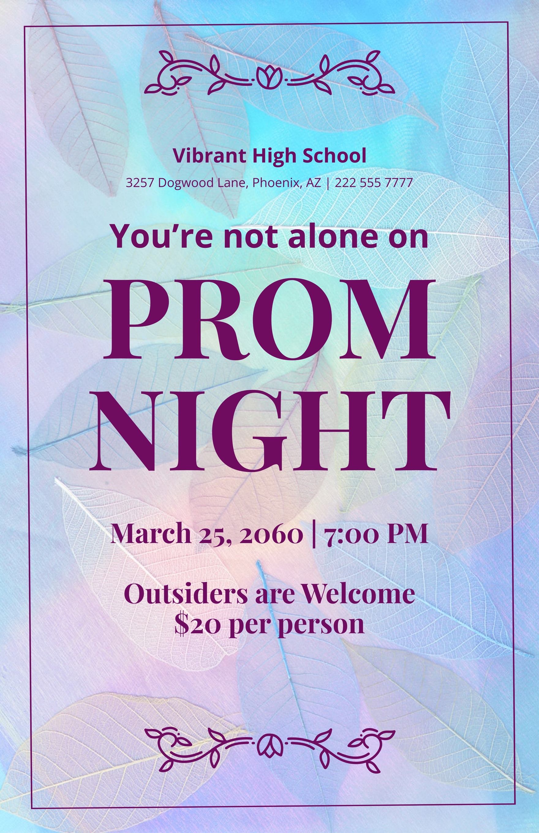 High School Prom Poster Template EPS Google Docs Illustrator JPEG 