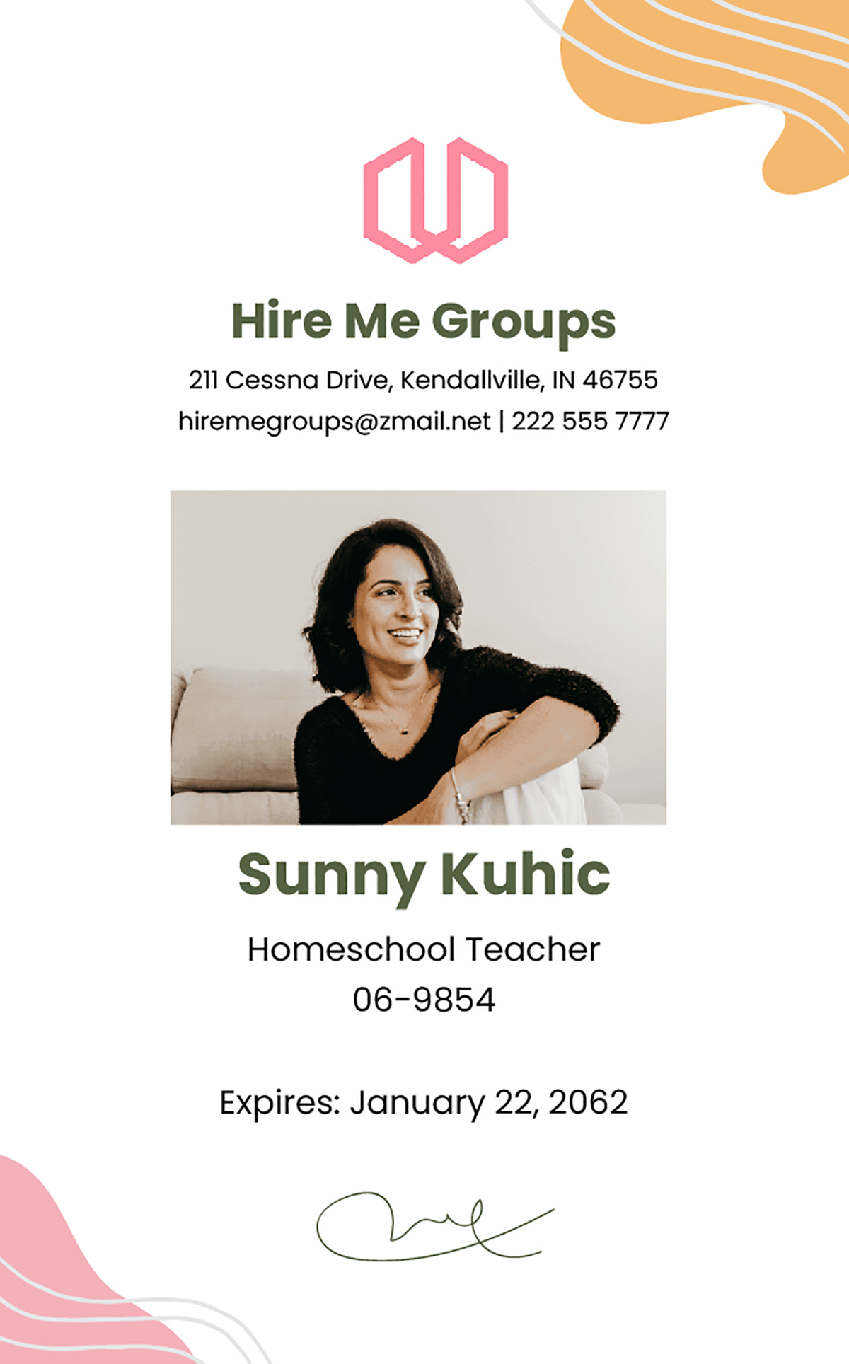 Free Homeschool Teacher ID Card Template Download In Word 