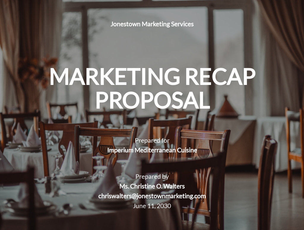 Free Restaurant Marketing Recap Proposal Template