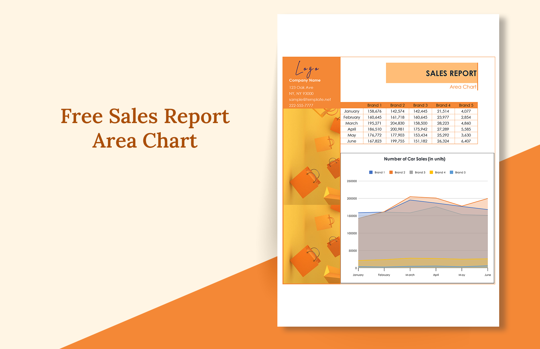 Sales Report Area Chart Download In Excel Google Sheets Template