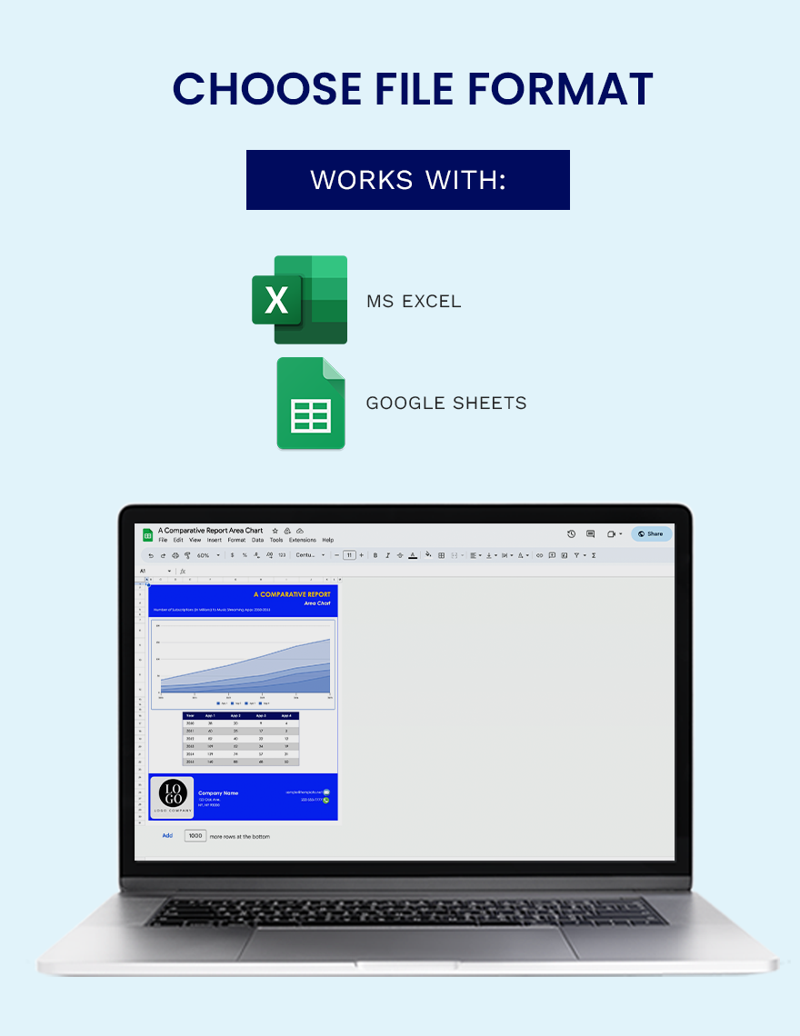 A Comparative Report Area Chart - Google Sheets, Excel | Template.net