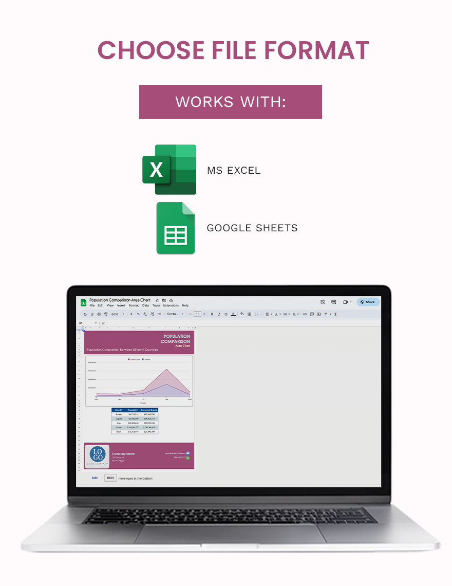 Population Comparison Area Chart - Google Sheets, Excel | Template.net