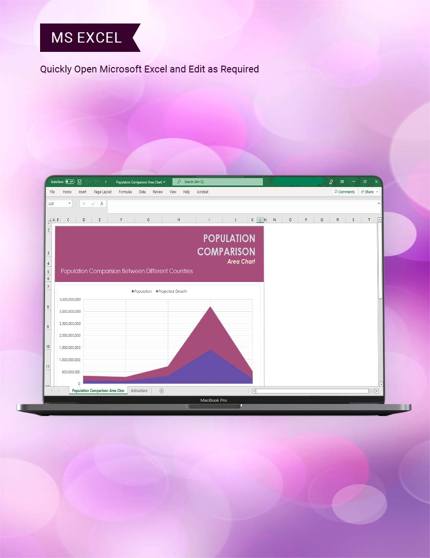 Population Comparison Area Chart - Google Sheets, Excel | Template.net