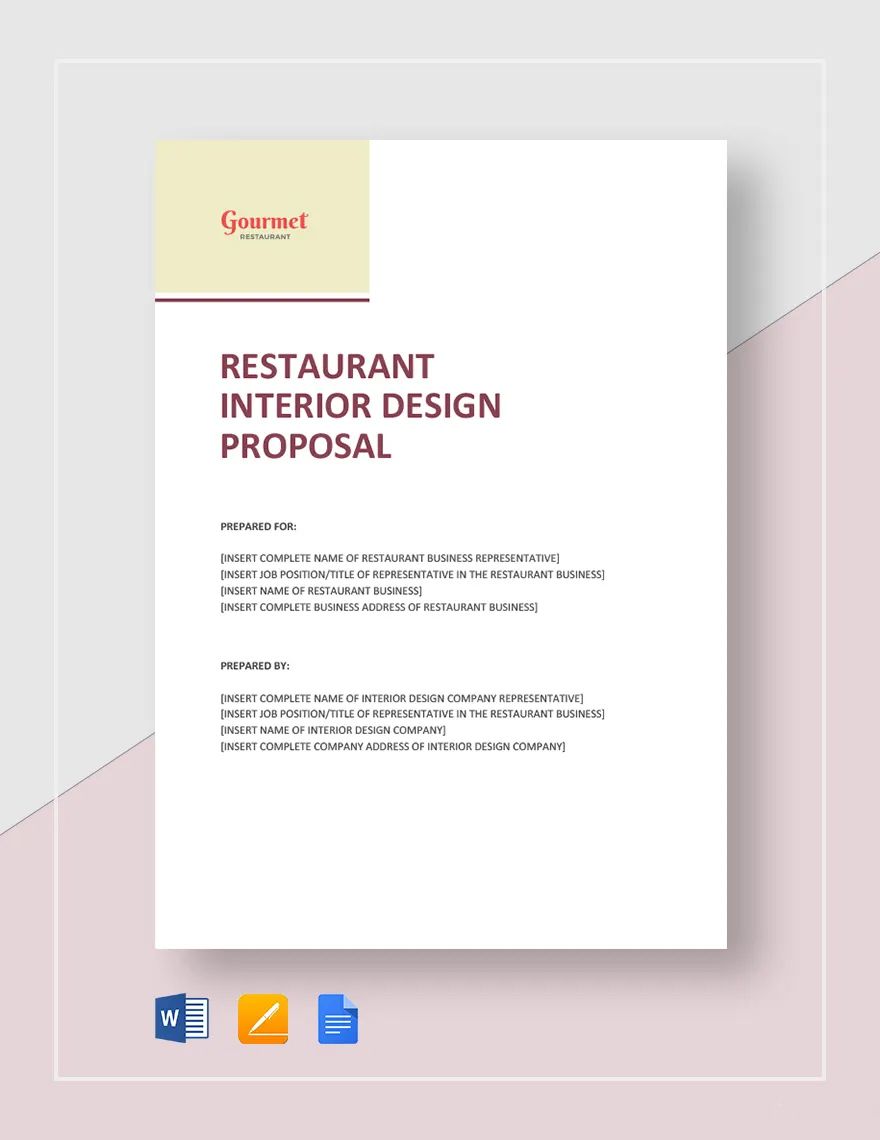 Restaurant Interior Design Proposal Template Download In Word Google 