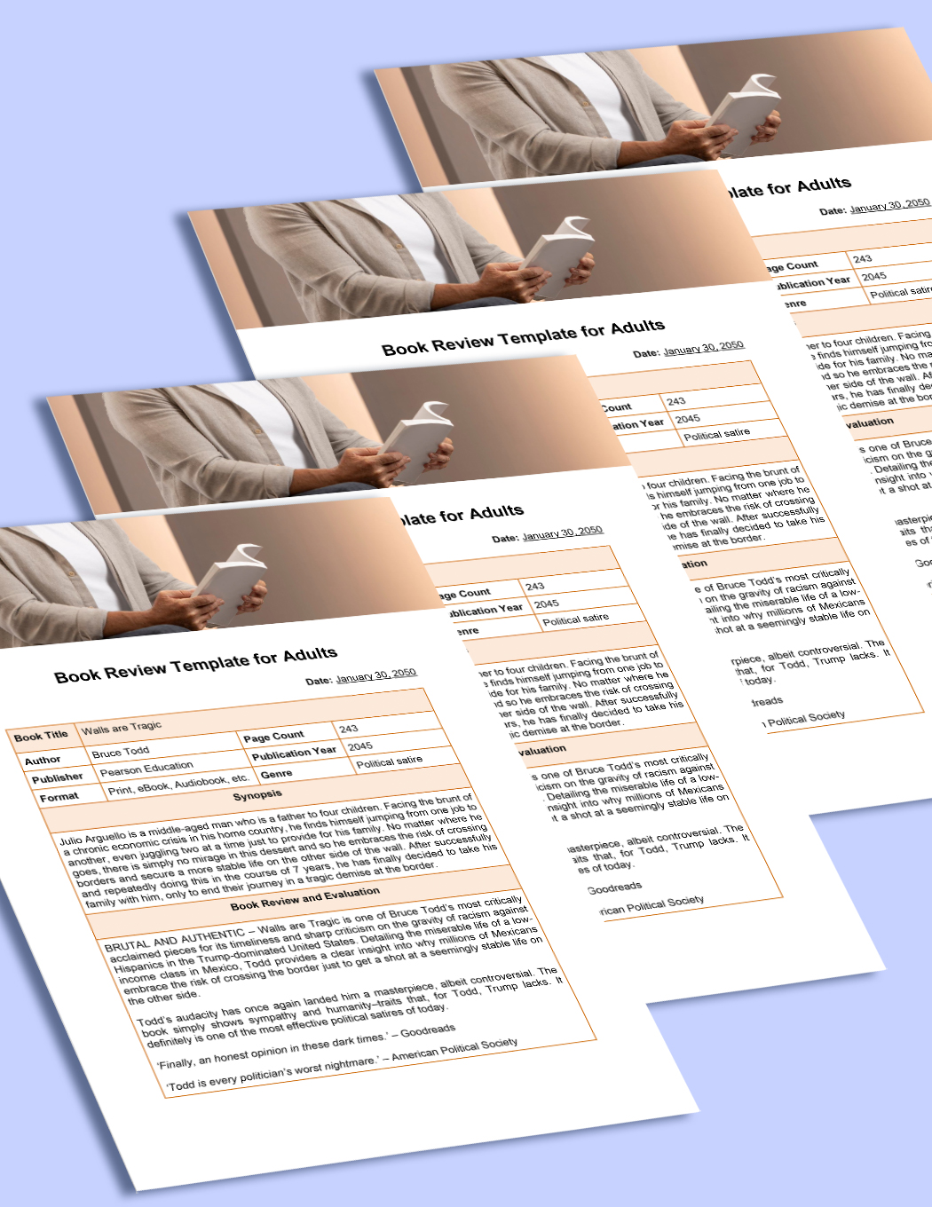 Book Review Template For Adults Download In Word Google Docs 