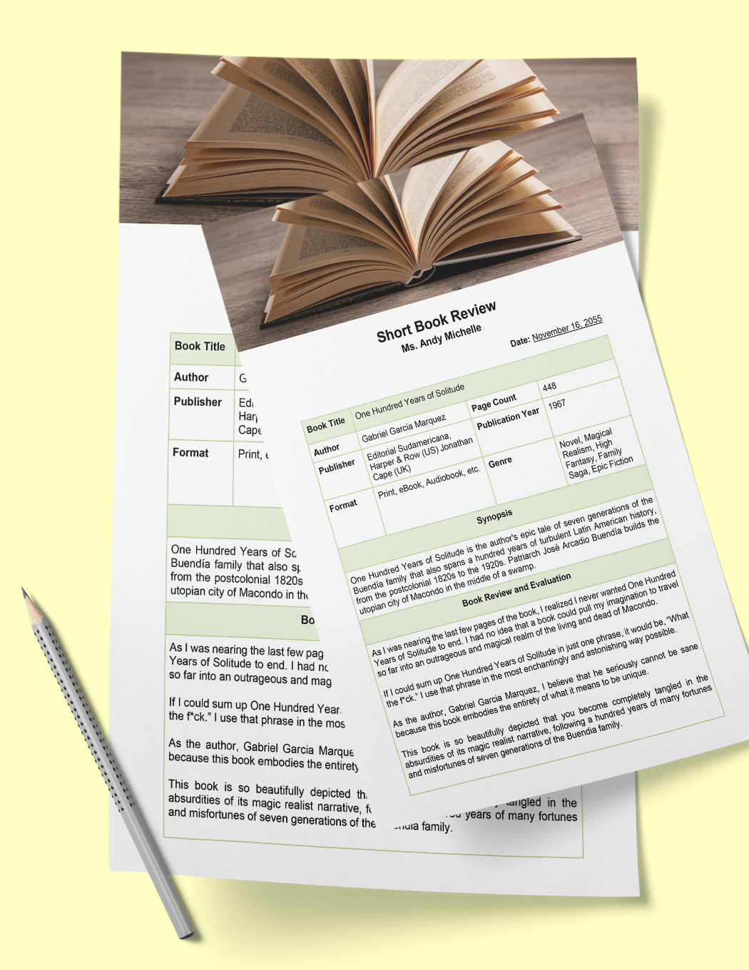 Short Book Review Template Google Docs Word Template