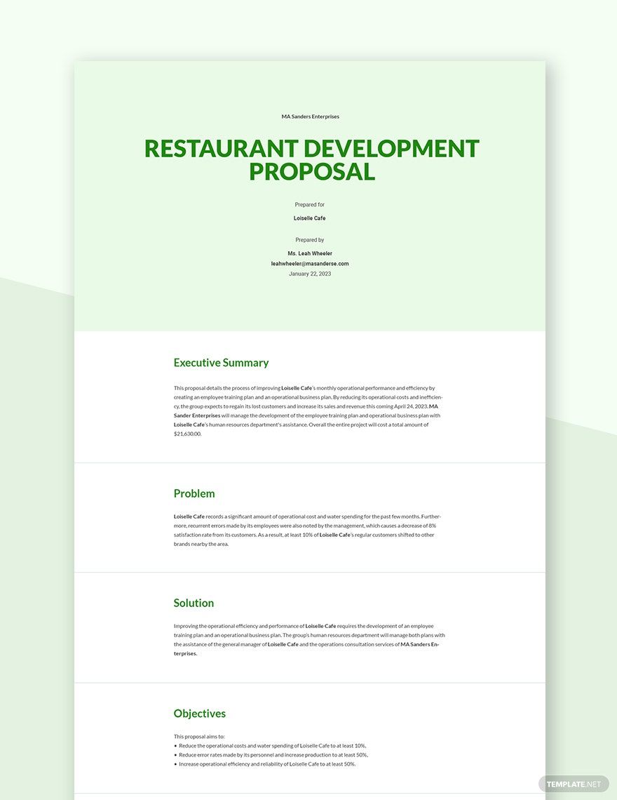 Development Project Proposal Template - Google Docs, Word, Apple Pages ...