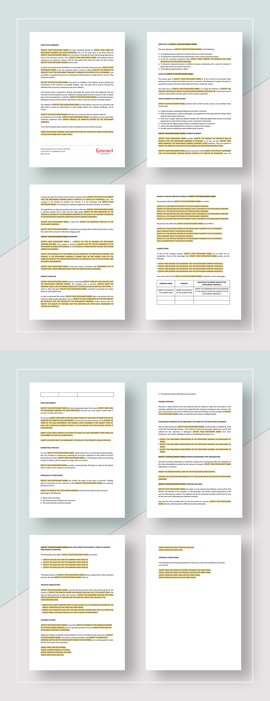Free Food Delivery Business Plan Template - Google Docs, Word, Apple ...