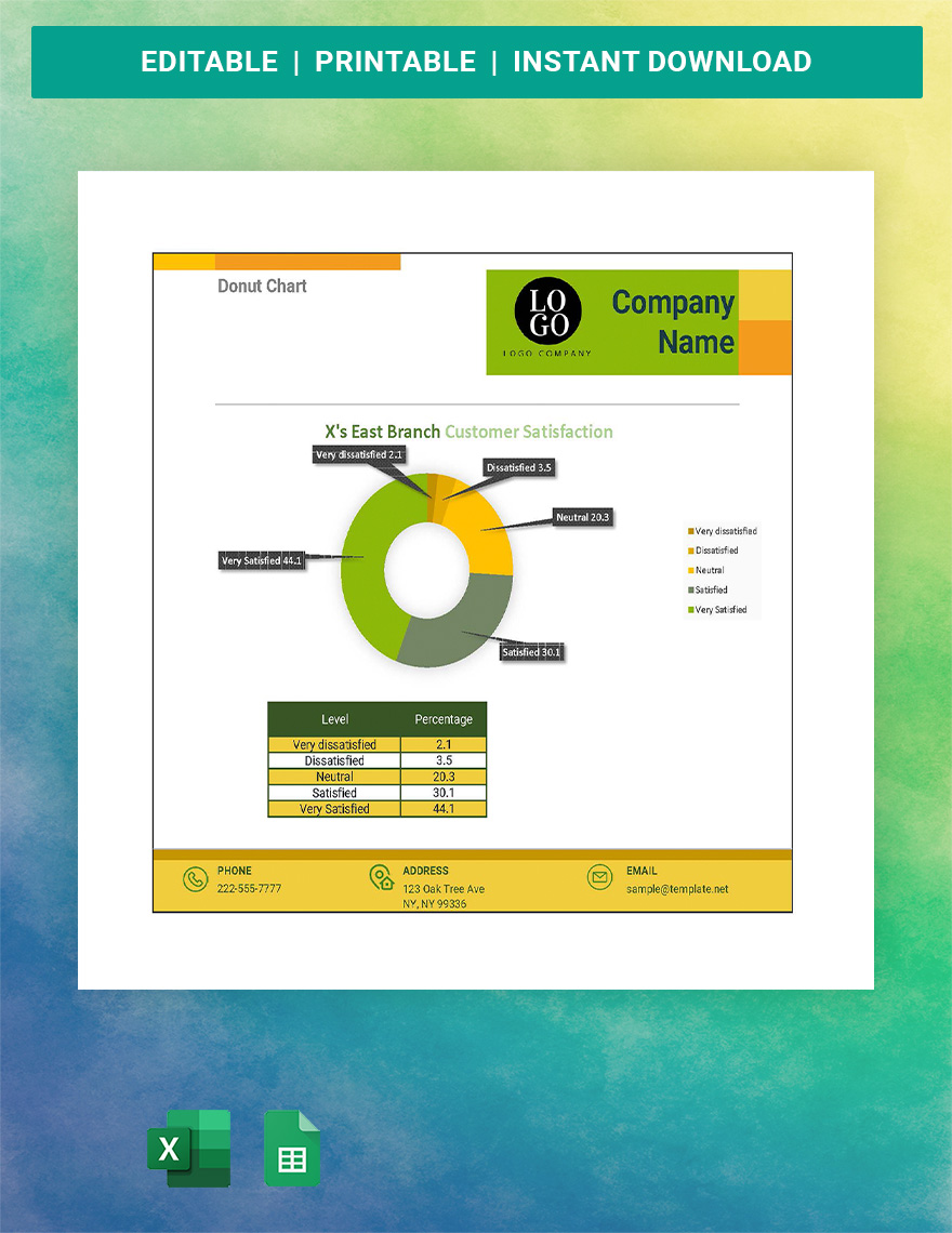 Donut Chart Google Sheets Excel Template