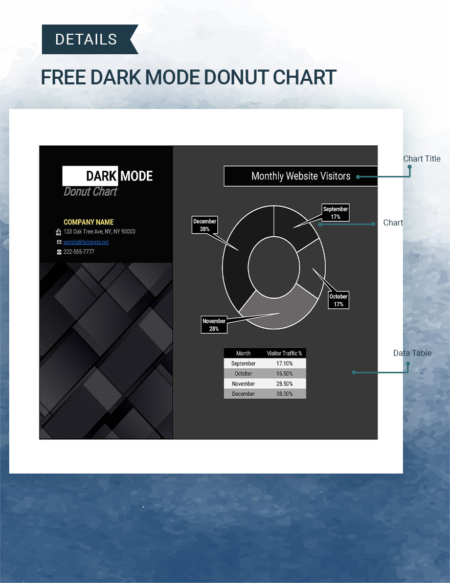 Free Dark Mode Donut Chart - Google Sheets, Excel | Template.net
