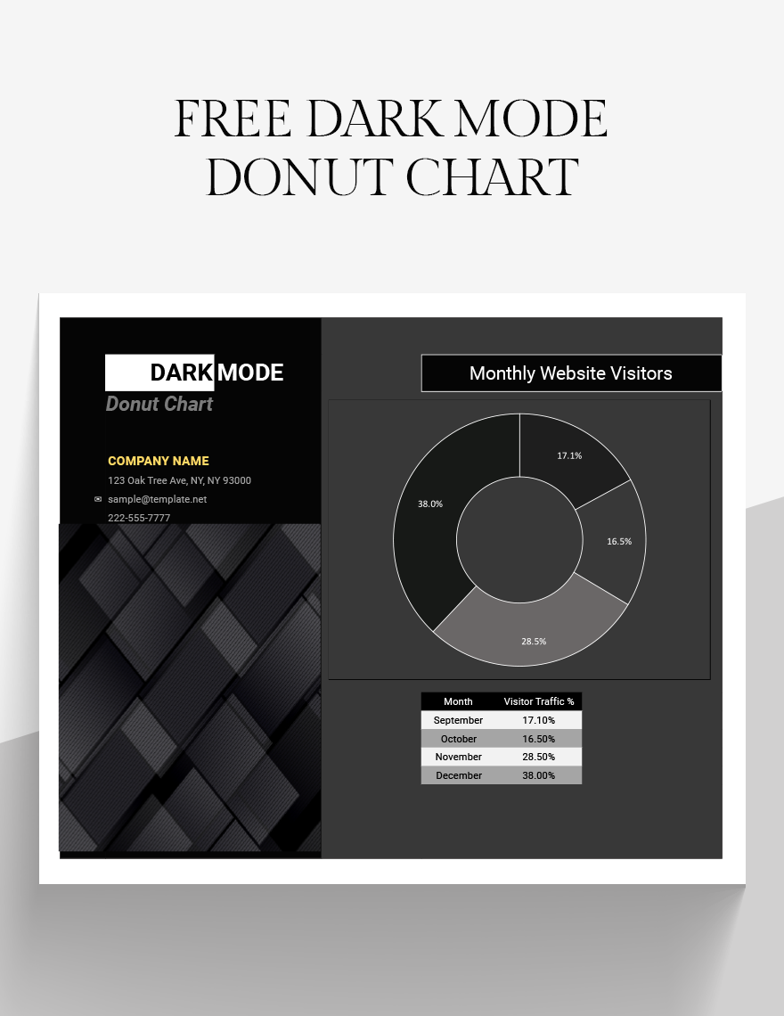 Free Dark Mode Donut Chart - Google Sheets, Excel | Template.net