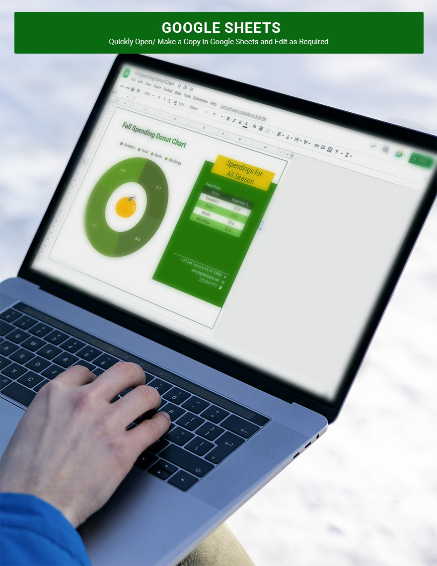 Fall Spending Donut Chart - Google Sheets, Excel | Template.net