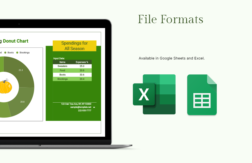 Fall Spending Donut Chart - Google Sheets, Excel | Template.net