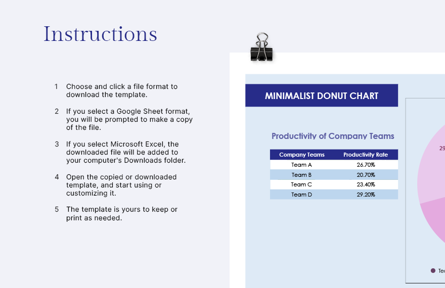 Minimalist Donuts Chart - Google Sheets, Excel | Template.net