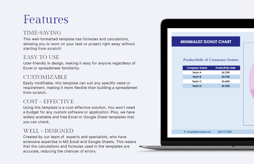 Minimalist Donuts Chart - Google Sheets, Excel | Template.net