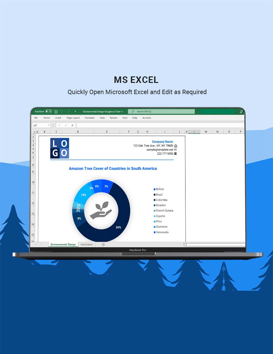 Environmental Design Doughnut Chart - Google Sheets, Excel | Template.net