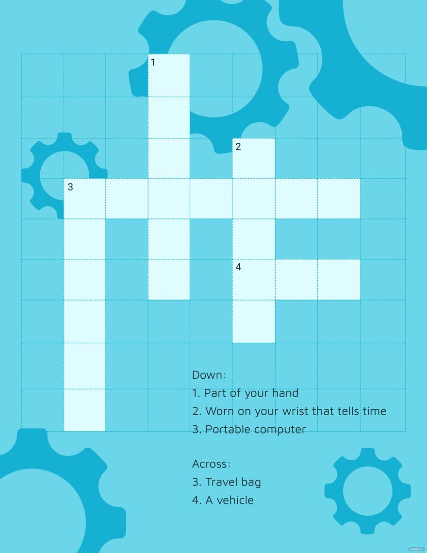 Small Crossword Download In Word Illustrator PSD Apple Pages 