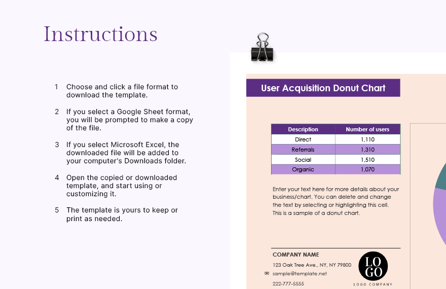 User Acquisition Donut Chart - Google Sheets, Excel | Template.net