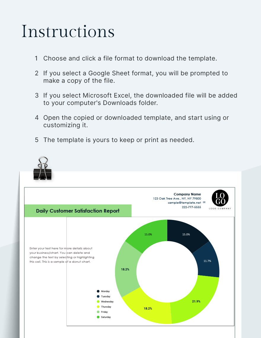 Customer Satisfaction Donut Chart - Google Sheets, Excel | Template.net