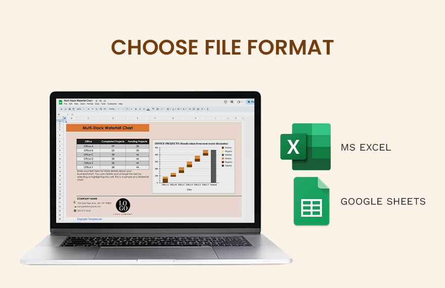 Multi-Stack Waterfall Chart - Google Sheets, Excel | Template.net