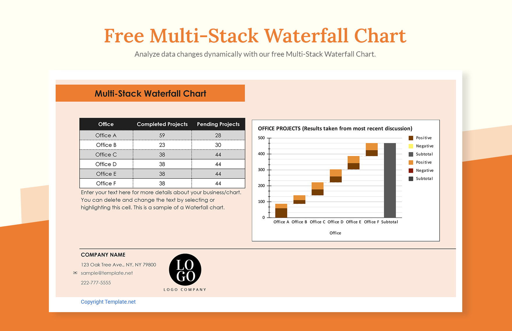 Free Multi Stack Waterfall Chart Download In Excel Google Sheets 