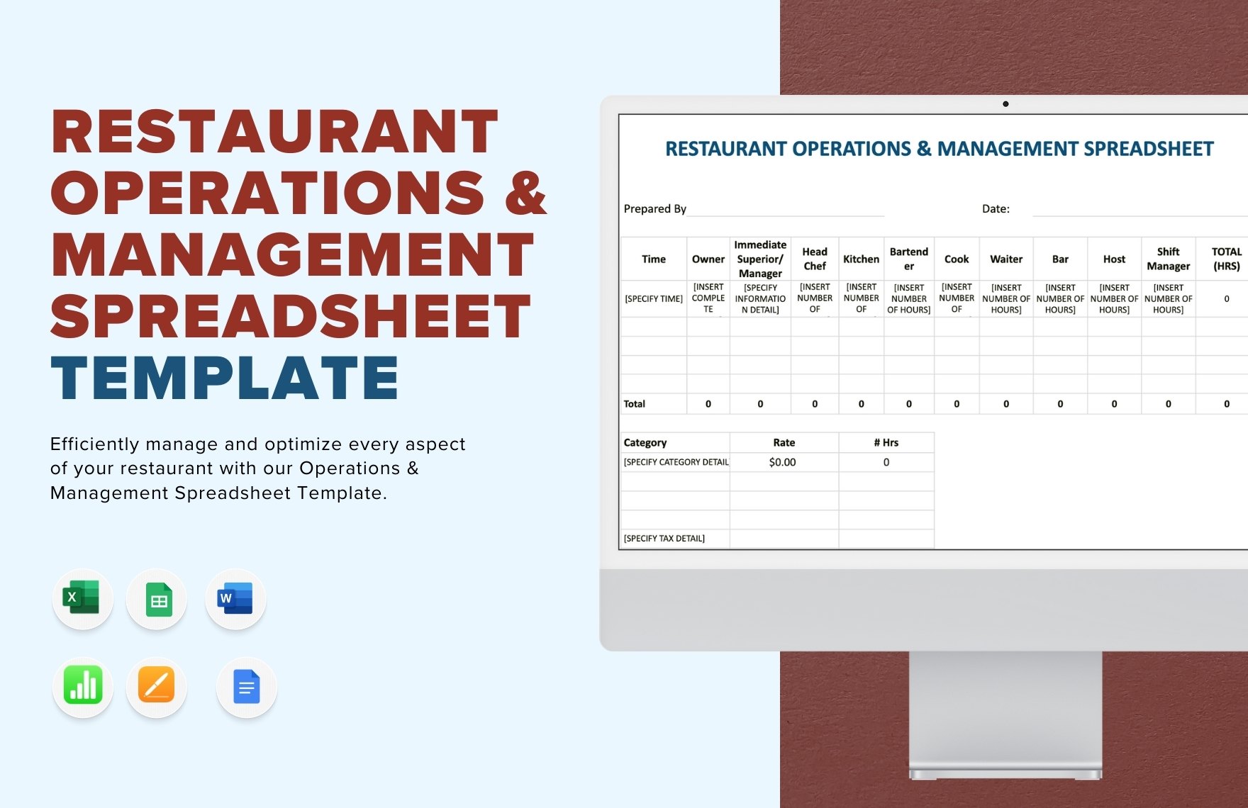 Restaurant Kitchen Inventory Template In Excel Google Sheets