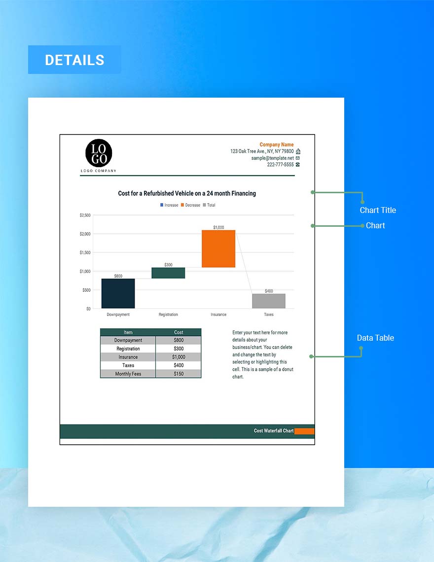 Cost Waterfall Chart - Google Sheets, Excel | Template.net