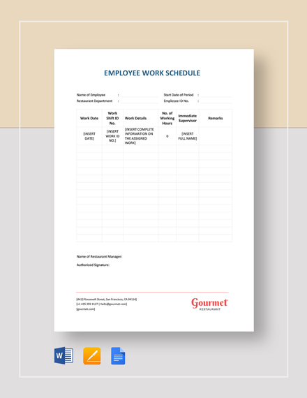 Employee Schedule Template - 14+ Free Word, Excel, PDF Documents Download