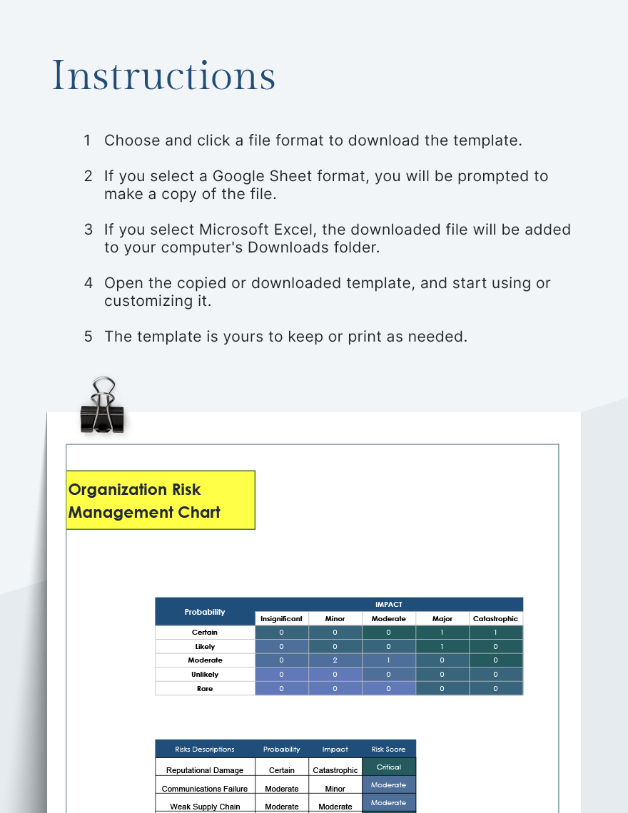 Organization Risk Management Chart - Download in Excel, Google Sheets ...