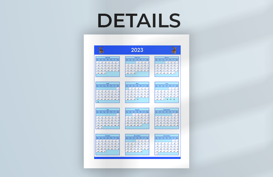 Yearly Calendar Template - Google Sheets, Excel | Template.net