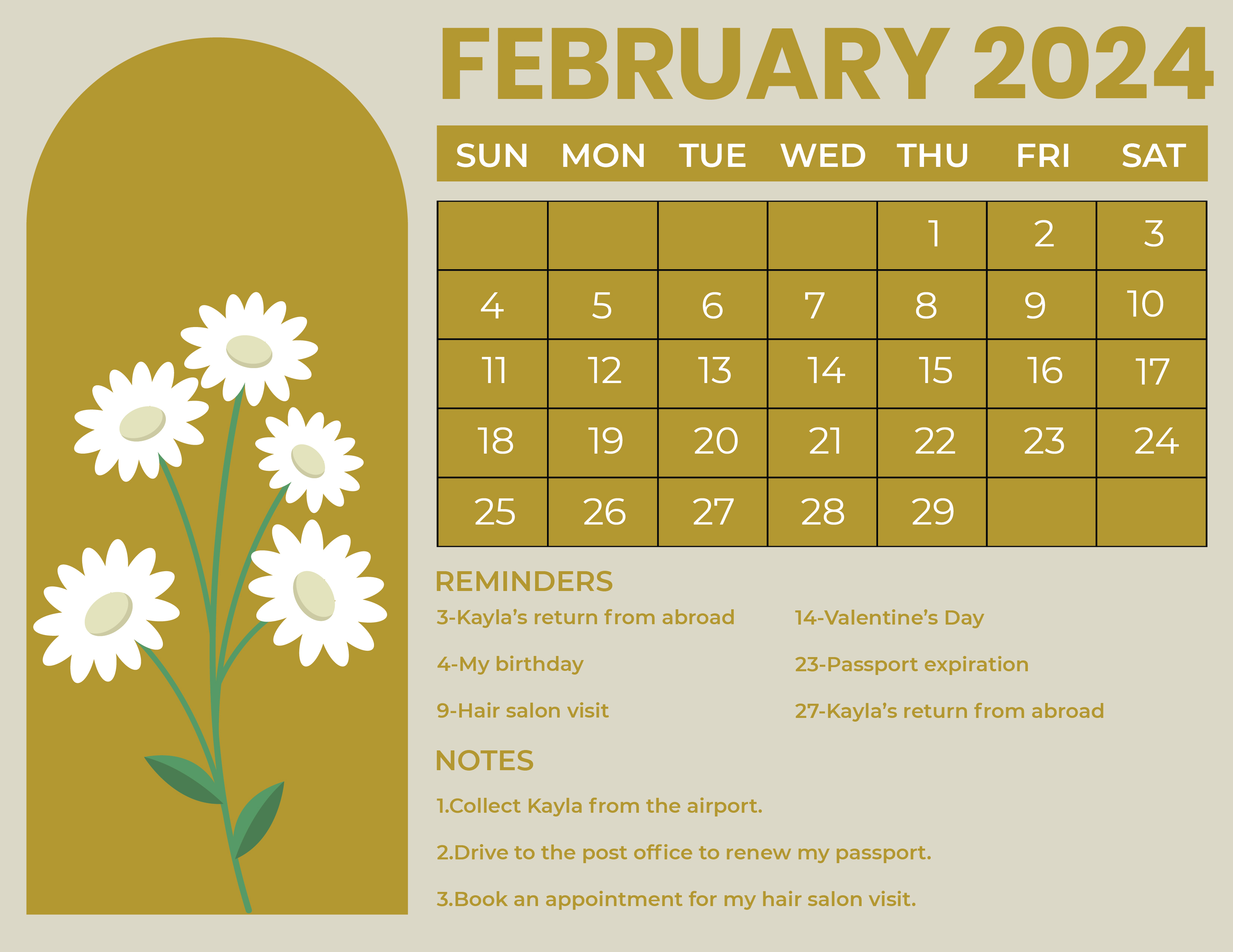 Free Pretty February 2023 Calendar Download In Word Illustrator PSD 