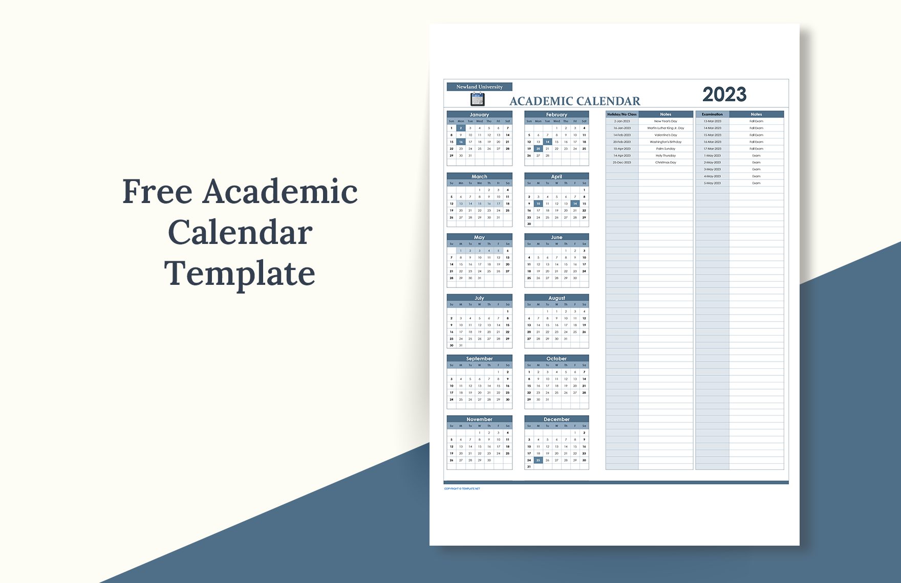 Free Academic Calendar Download In Excel Google Sheets Template