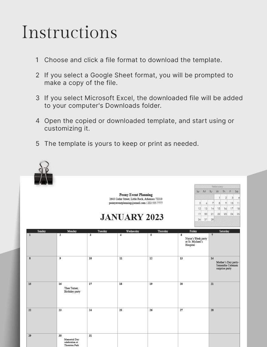 Event Calendar Templates - Google Sheets, Excel | Template.net