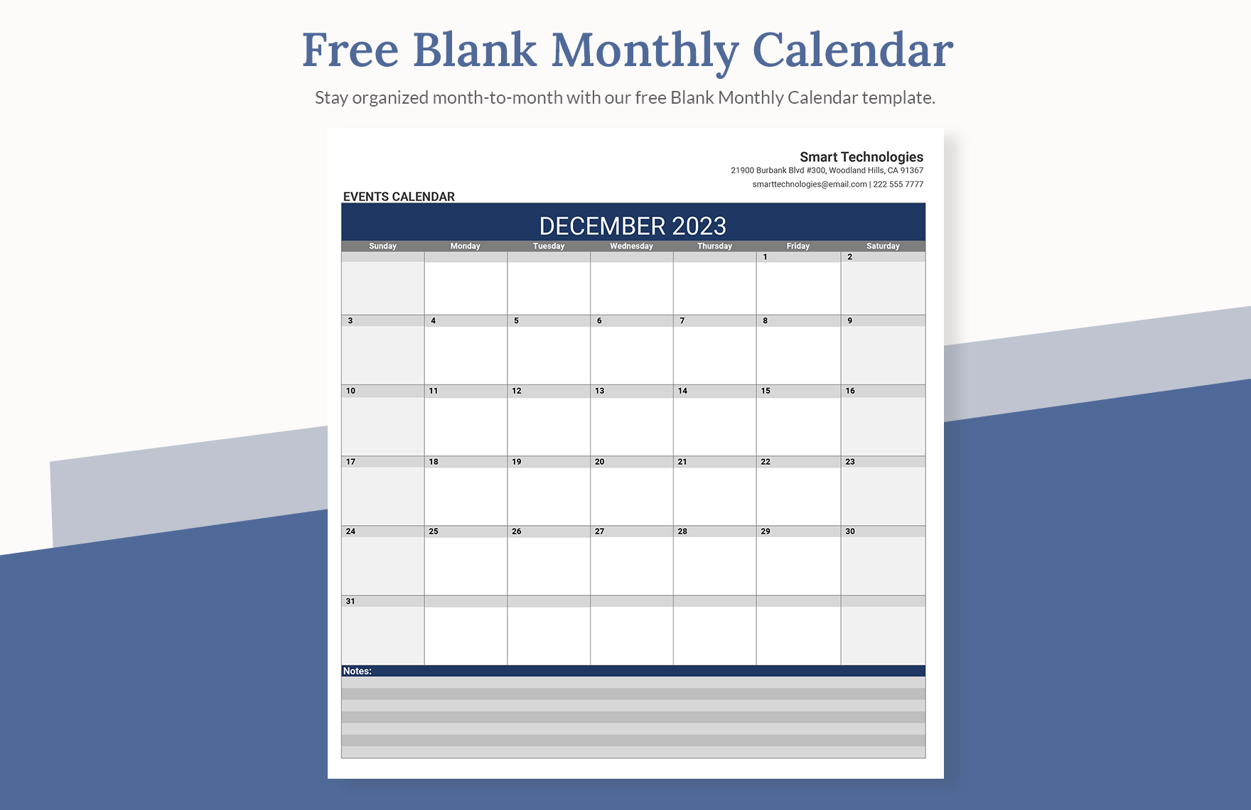 Blank Monthly Calendar In Excel Google Sheets PDF Word Google Docs