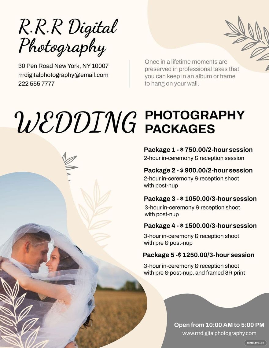 Free Wedding Photography Pricing Guide Template Download In Word 