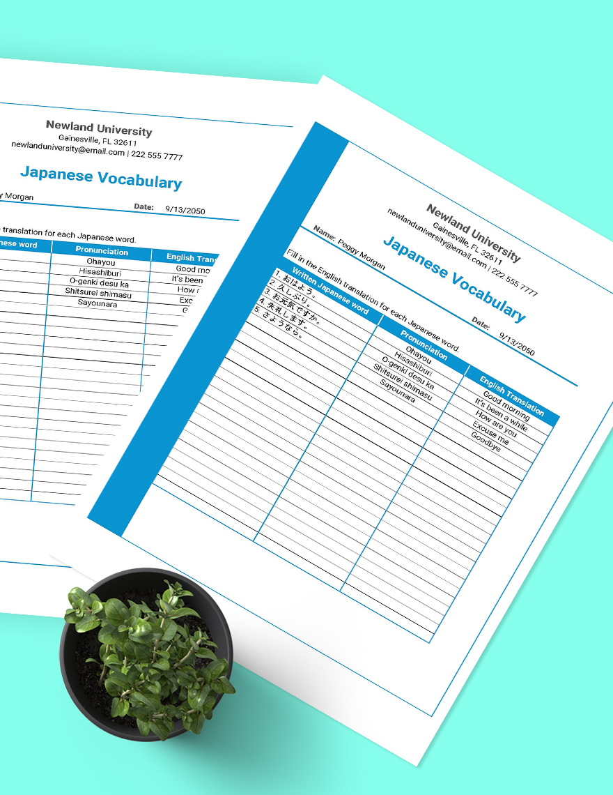 Vocabulary Worksheet Template - Google Docs, Word, Apple Pages, PDF ...