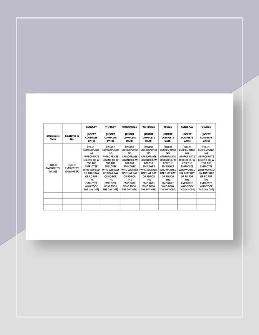 Shift Roster Template - Download in Word, Google Docs, Apple Pages ...