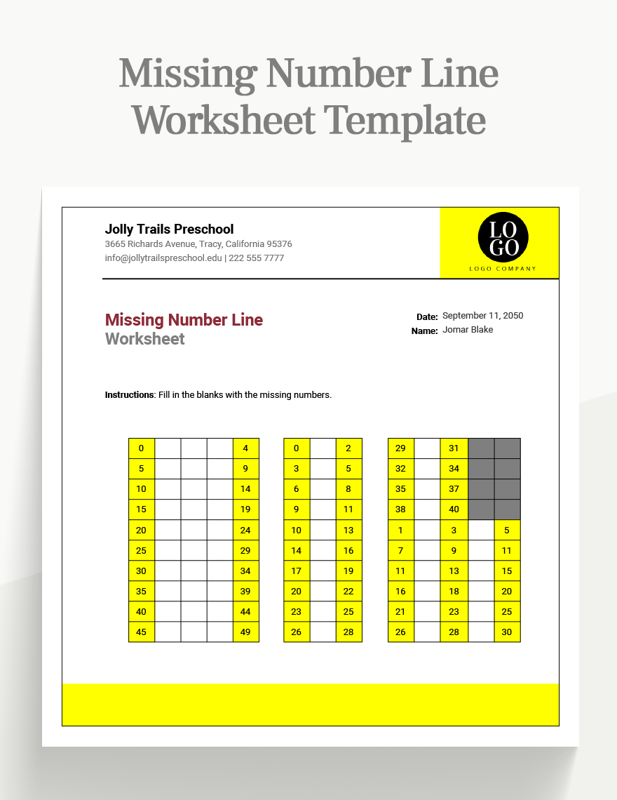 Missing Number Line Worksheet Template Download In Excel Google Missing Number Line Worksheet Template Download In Excel Google